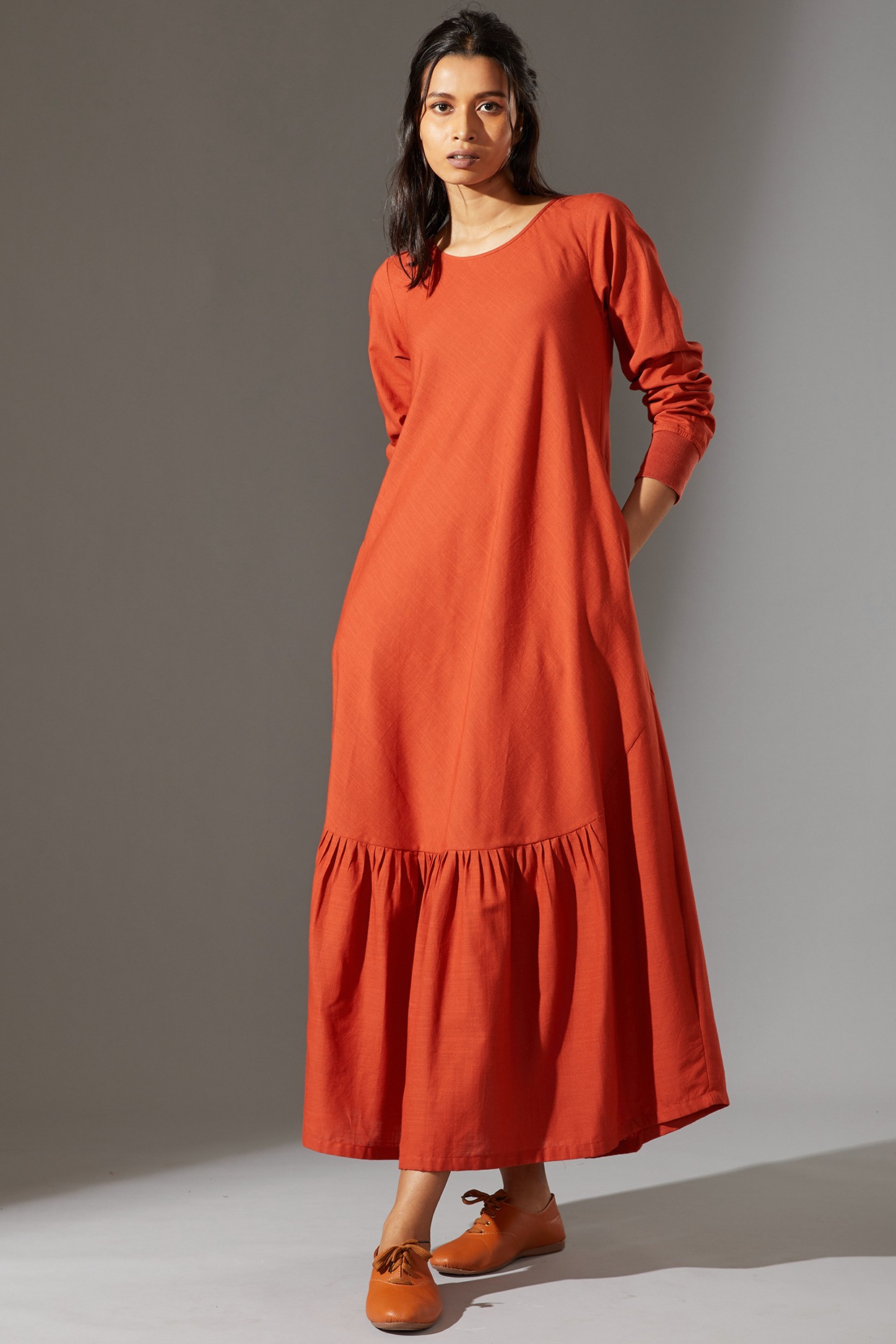 Rust Orange Shift Maxi Dress by Mati at Pernia's Pop Up Shop 2025