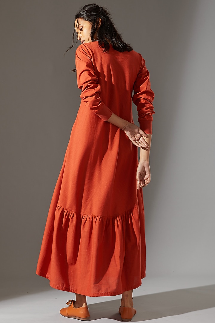 Rust Orange Shift Maxi Dress by Mati at Pernia's Pop Up Shop 2025