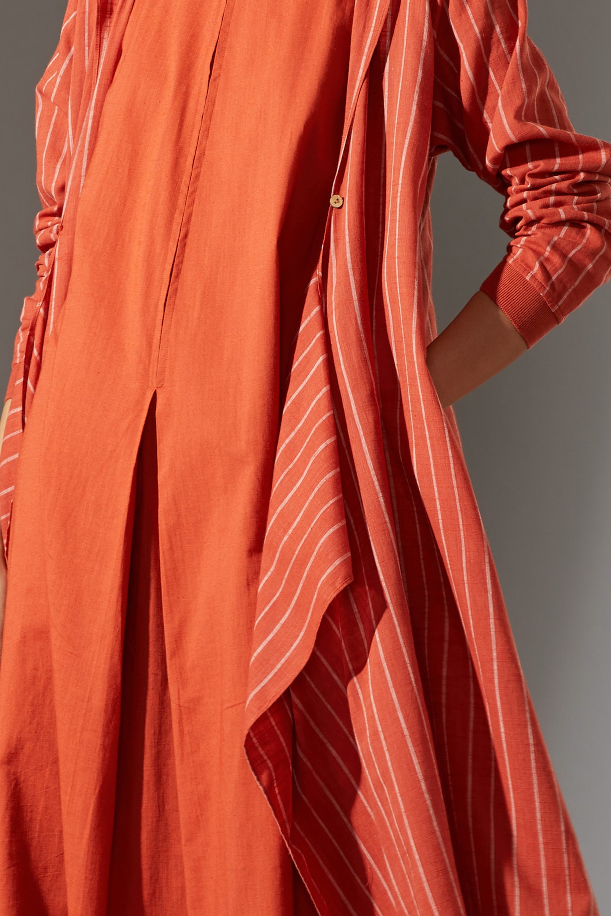 Rust Jacket With A Hood Design by Mati at Pernia's Pop Up Shop 2024