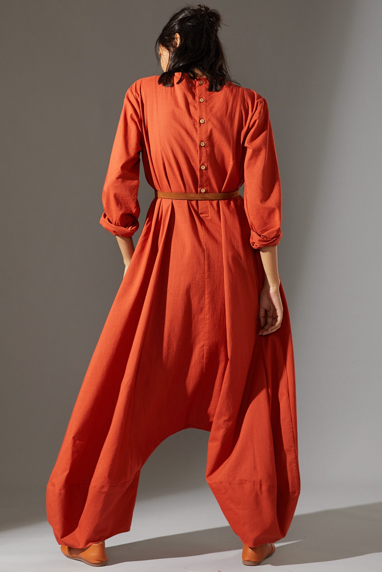 Rust Cotton Jumpsuit by Mati at Pernia's Pop Up Shop 2024
