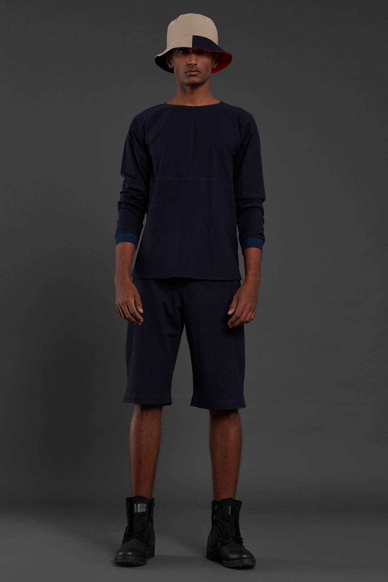 Navy Blue Cotton Handwoven Co-Ord Set by Mati Men at Pernia's Pop Up ...