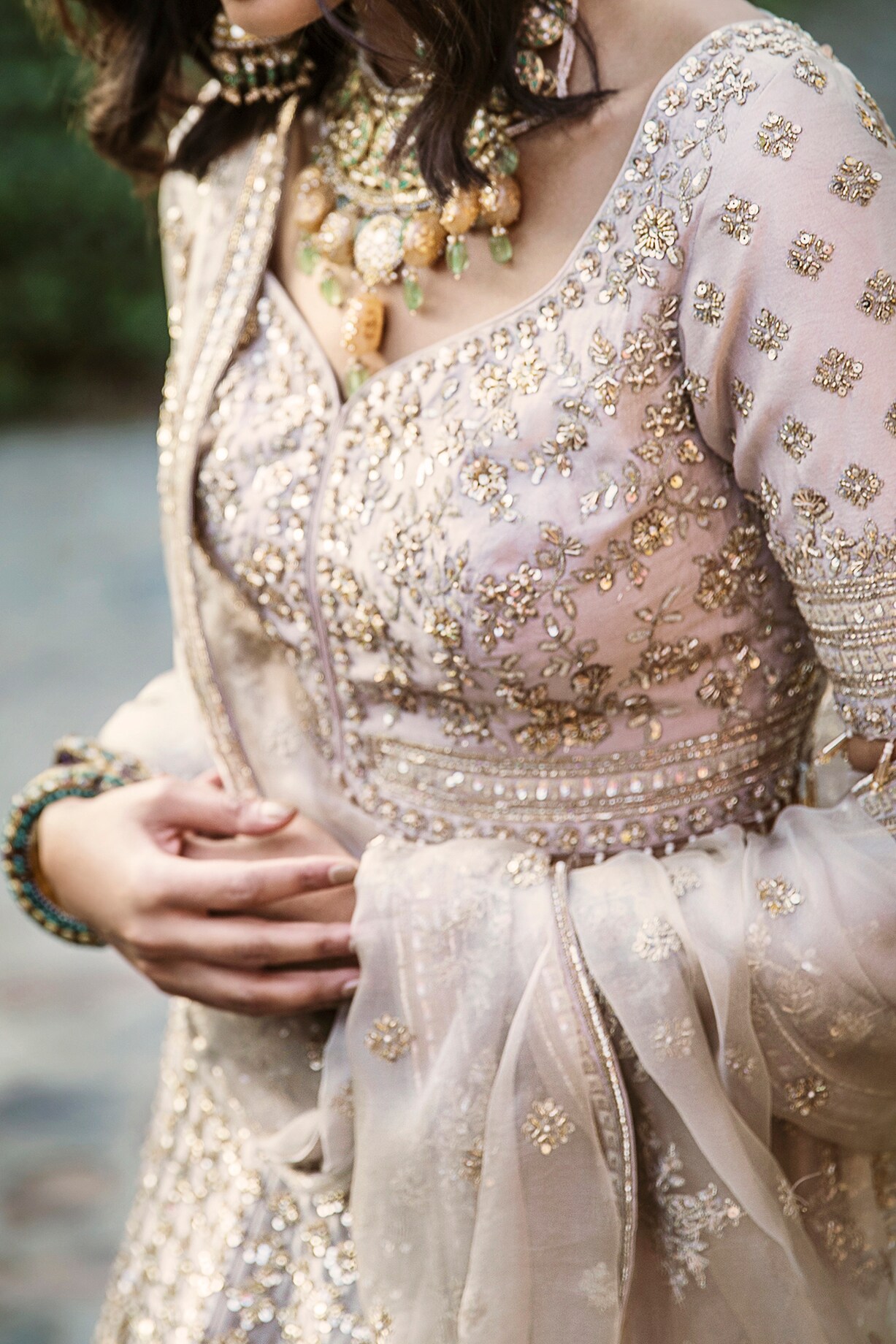 Ivory Embroidered Lehenga Set Design by Matsya at Pernia's Pop Up Shop 2024