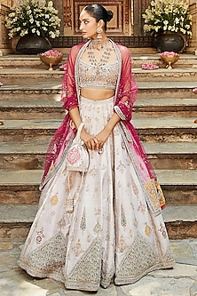 Ivory Gota Embroidered Lehenga Set Design by Matsya at Pernia's Pop Up ...