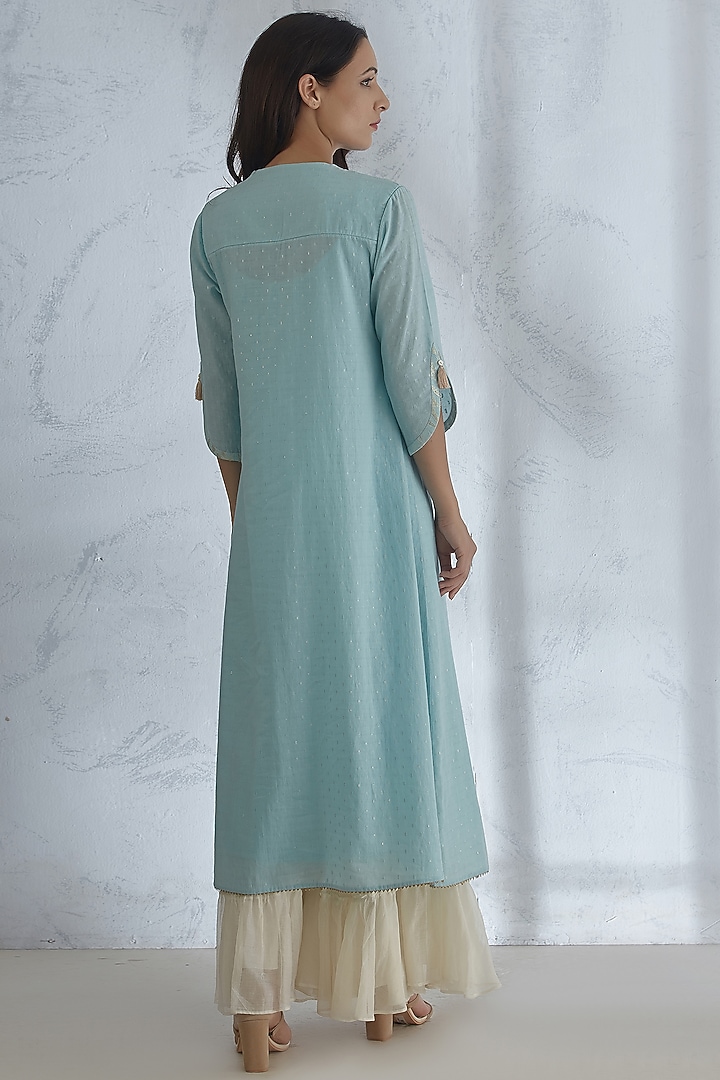 Light Blue & Ivory Textured Sharara Set by Mandira Wirk at Pernia's Pop ...