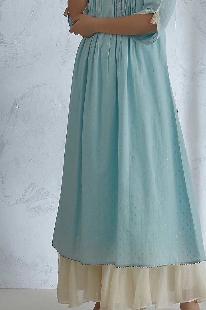 Light Blue & Ivory Textured Sharara Set by Mandira Wirk at Pernia's Pop ...