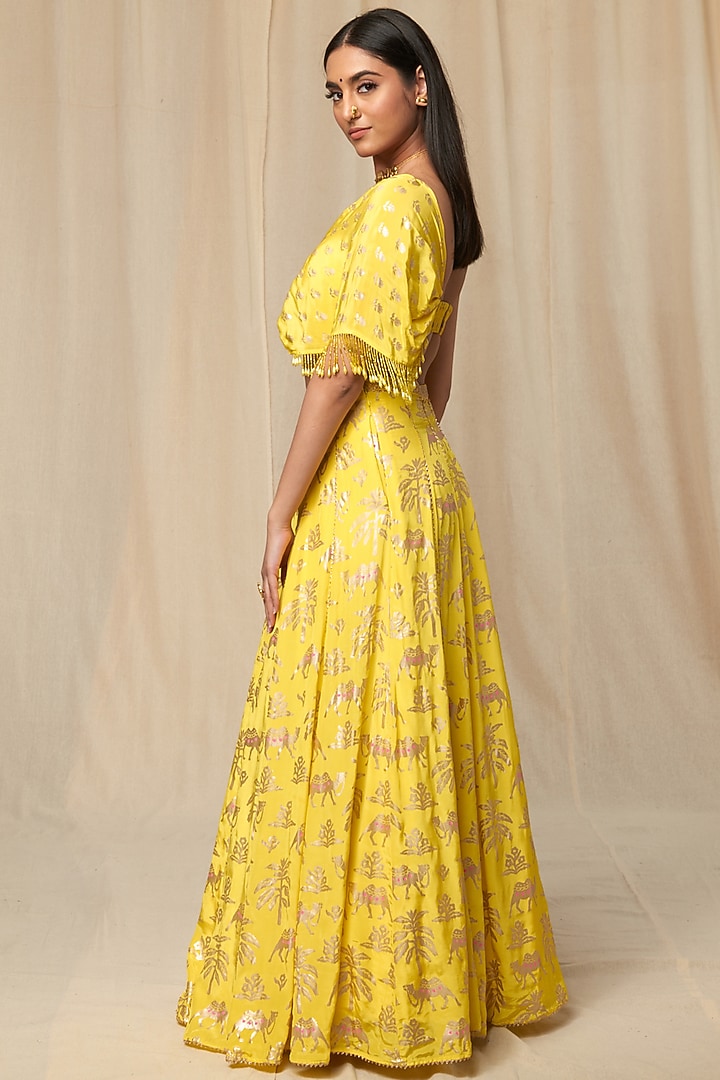 Lemon Yellow Oasis Lehenga Set Design by Masaba at Pernia's Pop Up Shop ...