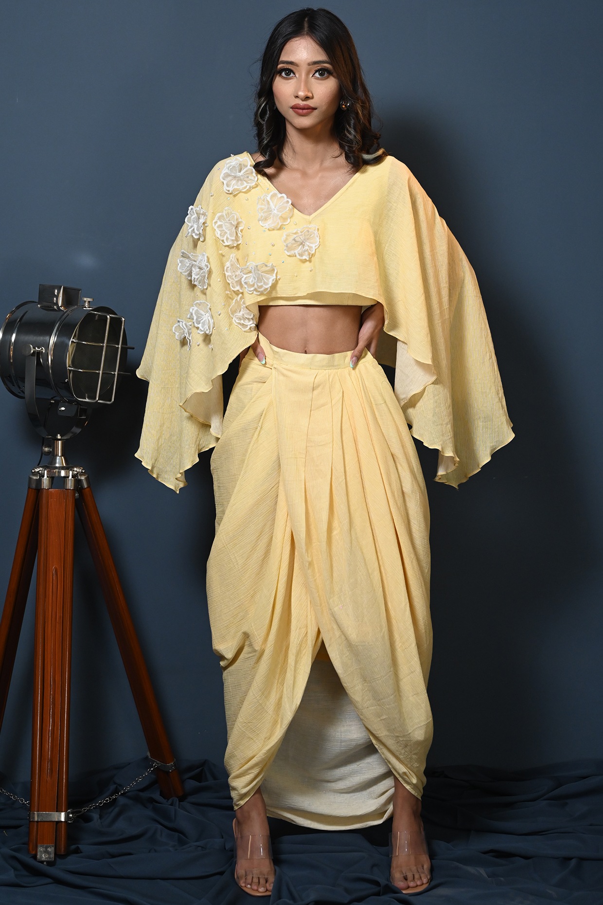 Yellow Embroidered Cape Set by Maarya By Manisha Arya at Pernia's Pop ...