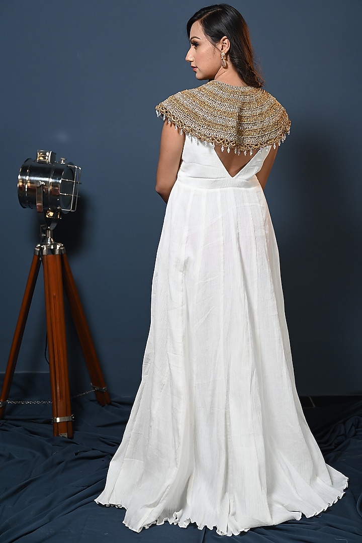 White Cotton Jacket Dress Design by Maarya By Manisha Arya at Pernia's ...