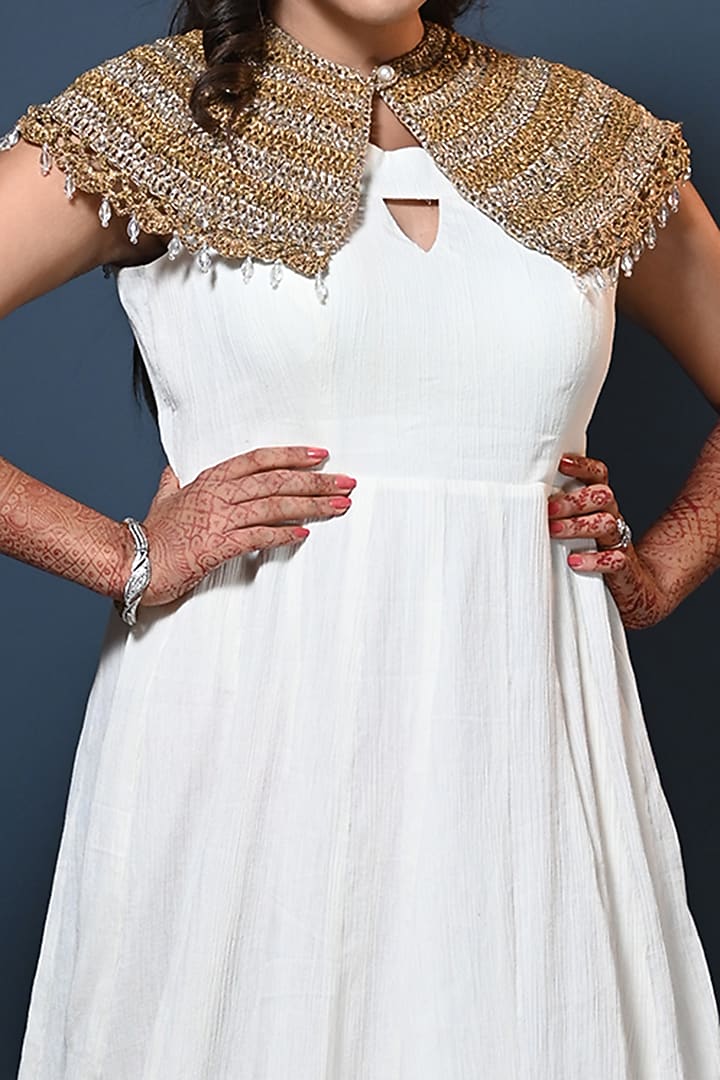 White Cotton Jacket Dress Design by Maarya By Manisha Arya at Pernia's ...