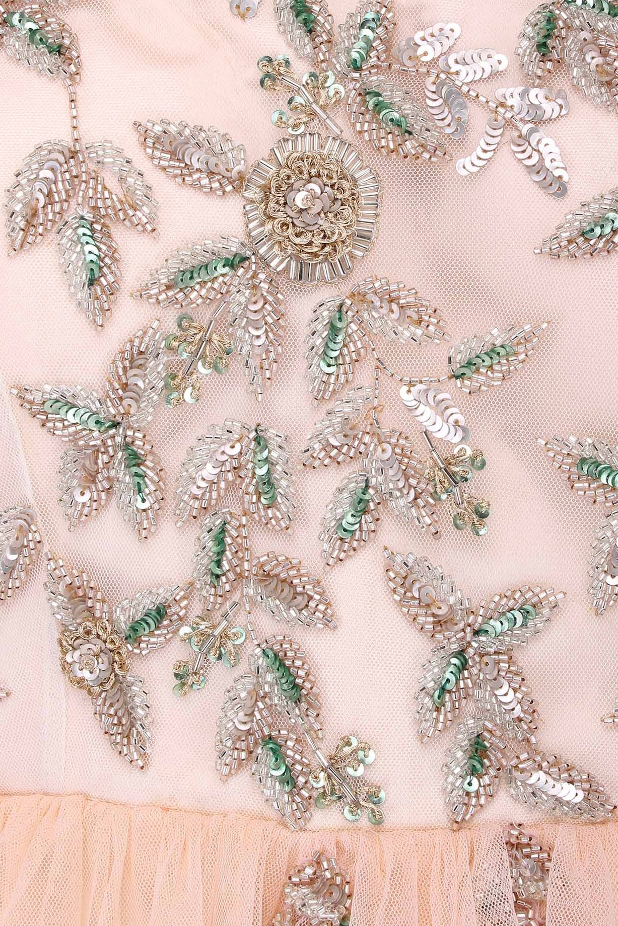 Peach ruffle layered dress available only at Pernia's Pop Up Shop. 2024