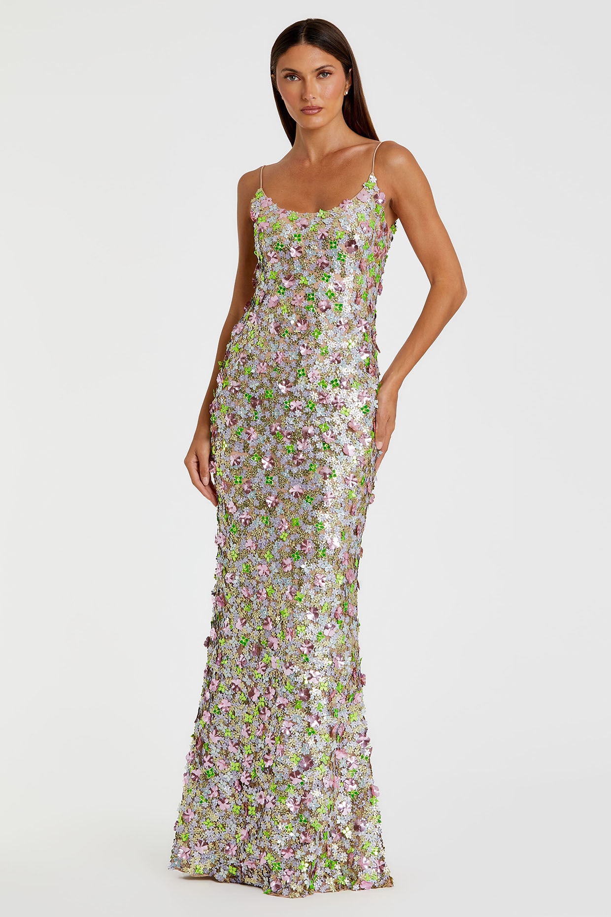 Mac Duggal Floral Embellished Gown