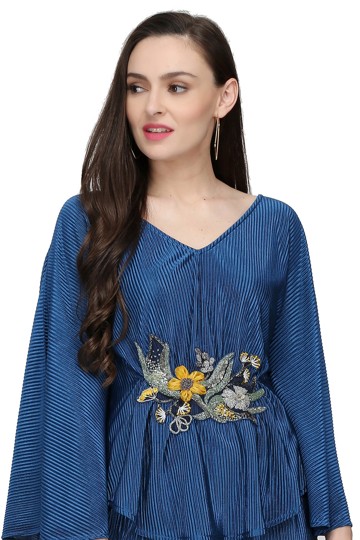 Cobalt Blue Pleated Satin Pant Set by Midori by SGV at Pernia's Pop Up ...