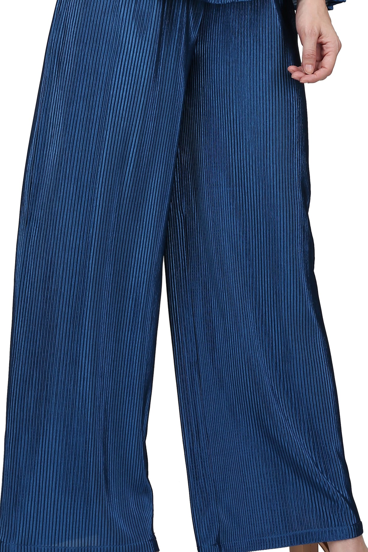 Cobalt Blue Pleated Satin Pant Set by Midori by SGV at Pernia's Pop Up ...