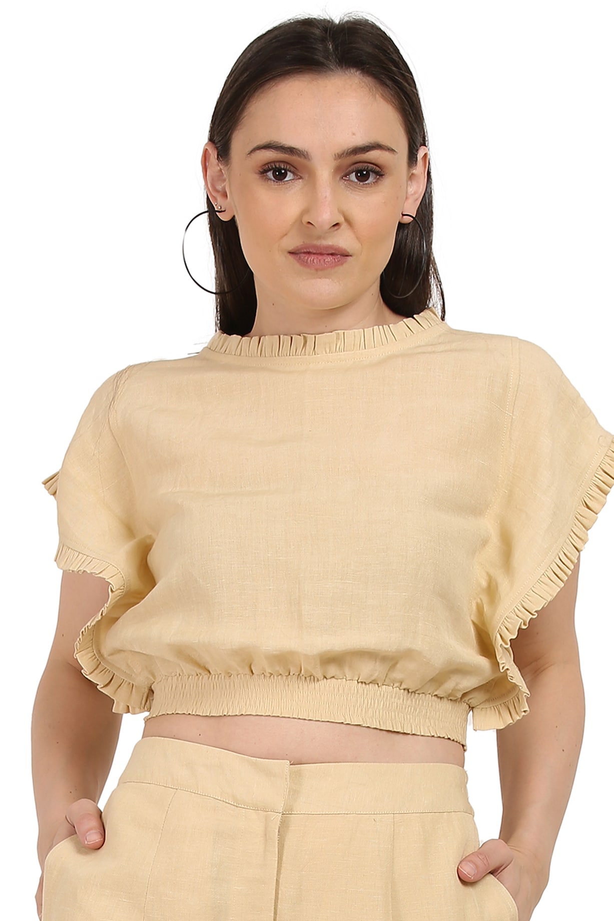 Beige Embellished Pant Set Design by Midori by SGV at Pernia's Pop Up ...