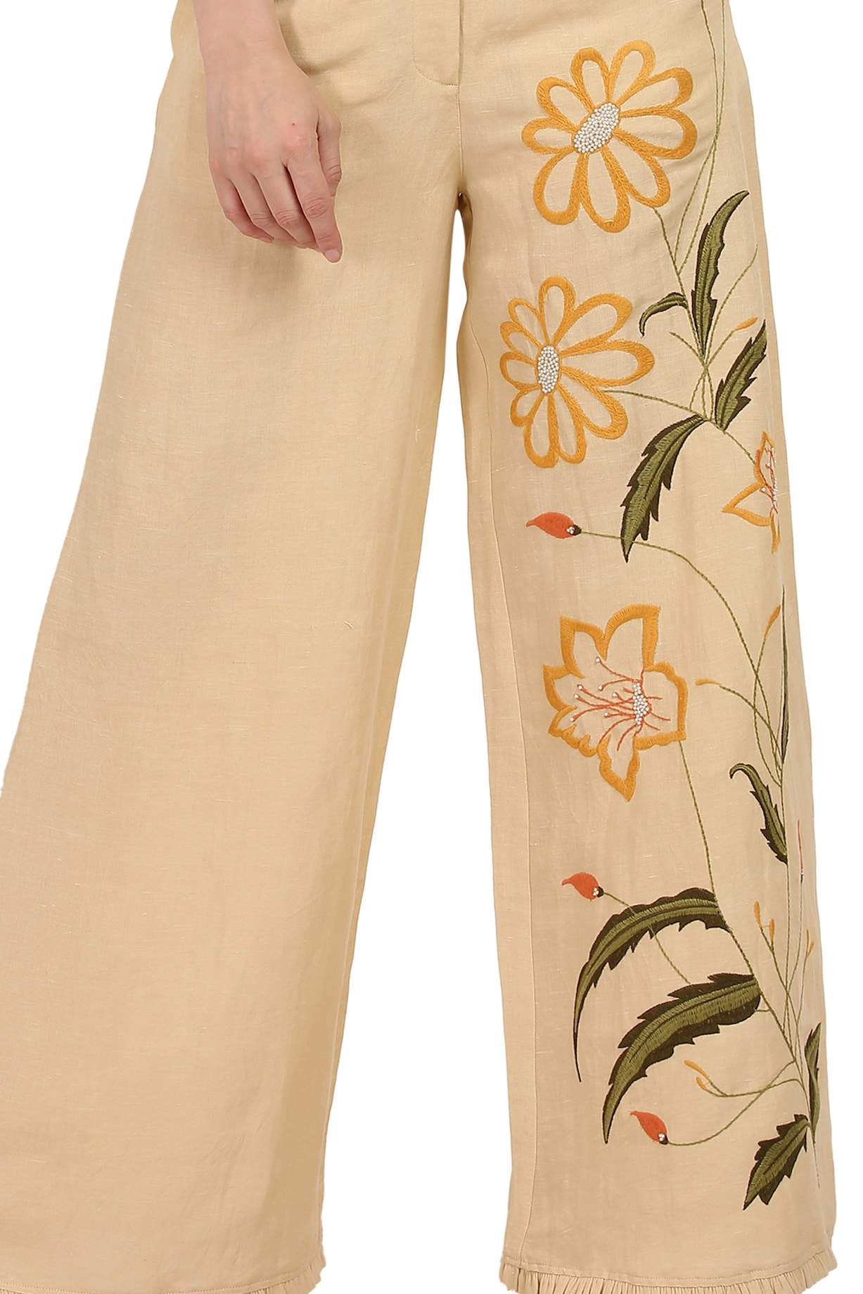 Beige Embellished Pant Set Design by Midori by SGV at Pernia's Pop Up ...