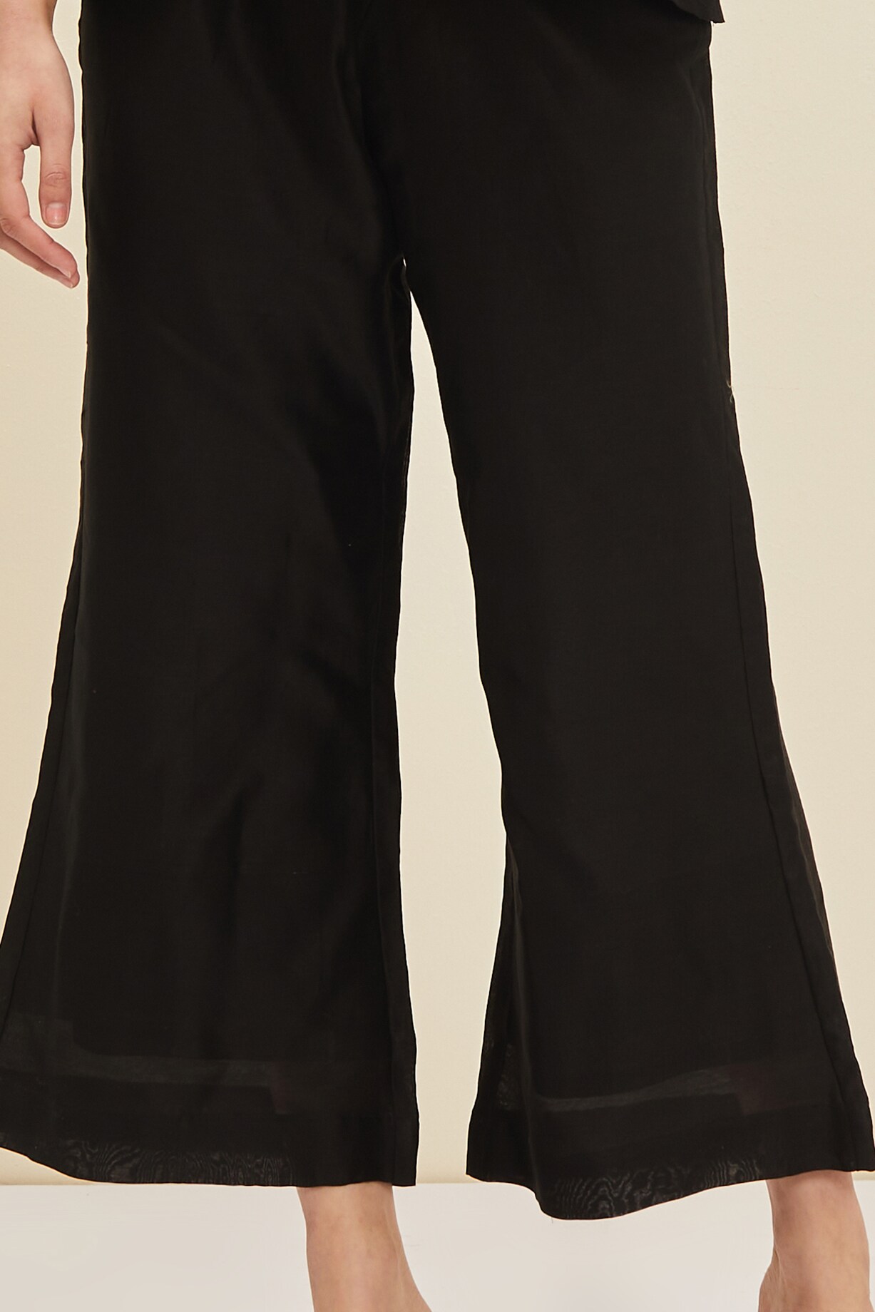 Black Silk Cotton Chanderi Flared Pant Set by Meadow at Pernia's Pop Up ...