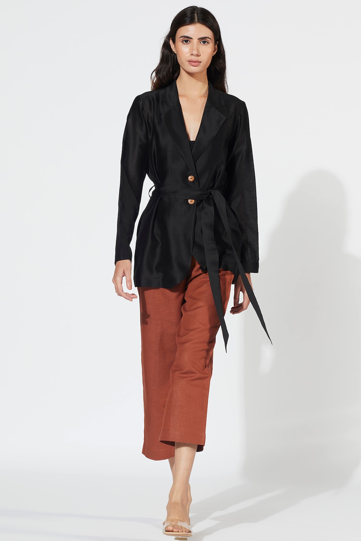 Black & Rust Jacket Set Design by Meadow at Pernia's Pop Up Shop 2024