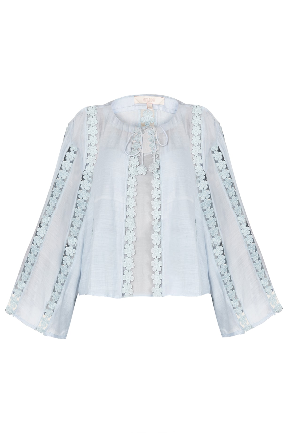 Sky powder blue lace jacket available only at Pernia's Pop Up Shop. 2024