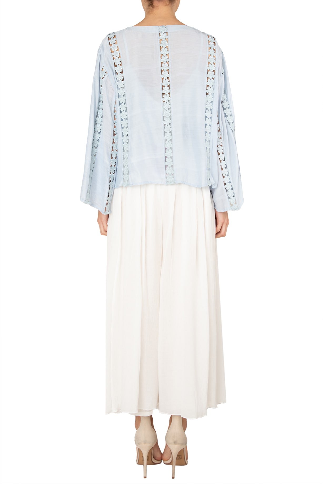 Sky powder blue lace jacket available only at Pernia's Pop Up Shop. 2024