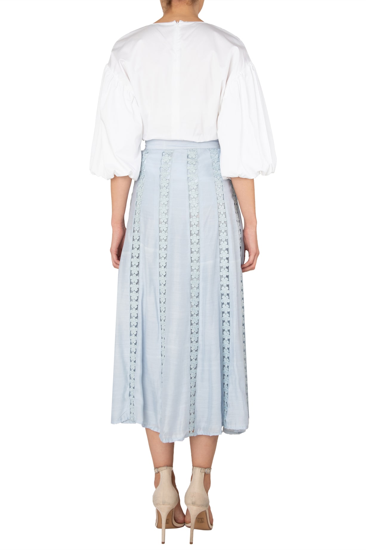 Sky powder blue lace skirt available only at Pernia's Pop Up Shop. 2025