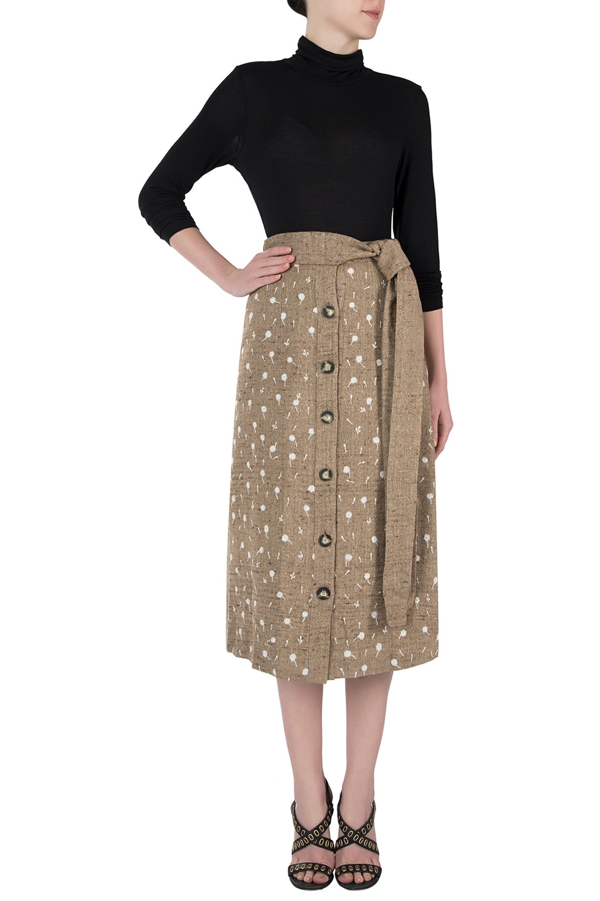 Butter rum embroidered skirt Design by Meadow at Pernia's Pop Up Shop 2024
