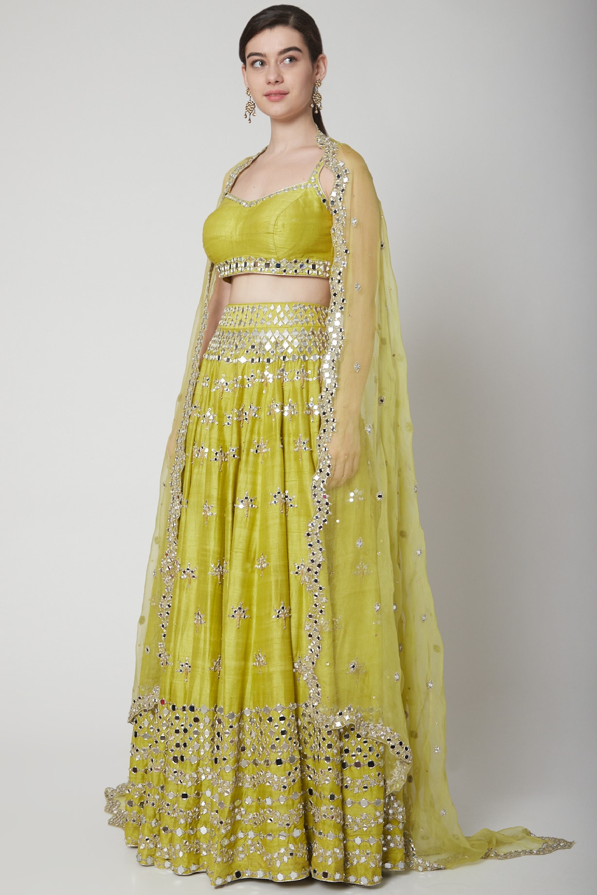 Bright Green Embroidered Wedding Lehenga Set by Mint Blush at Pernia's ...