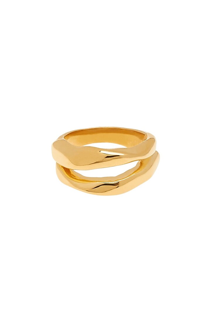 Gold Plated Handcrafted Bora Bora Stack Rings (Set Of 2) by Misho ...