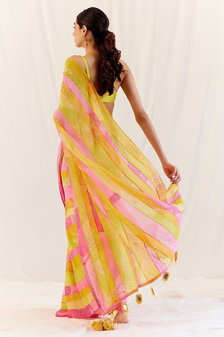 Multi-Colored Organza Saree Set by Monika Nidhii at Pernia's Pop Up ...