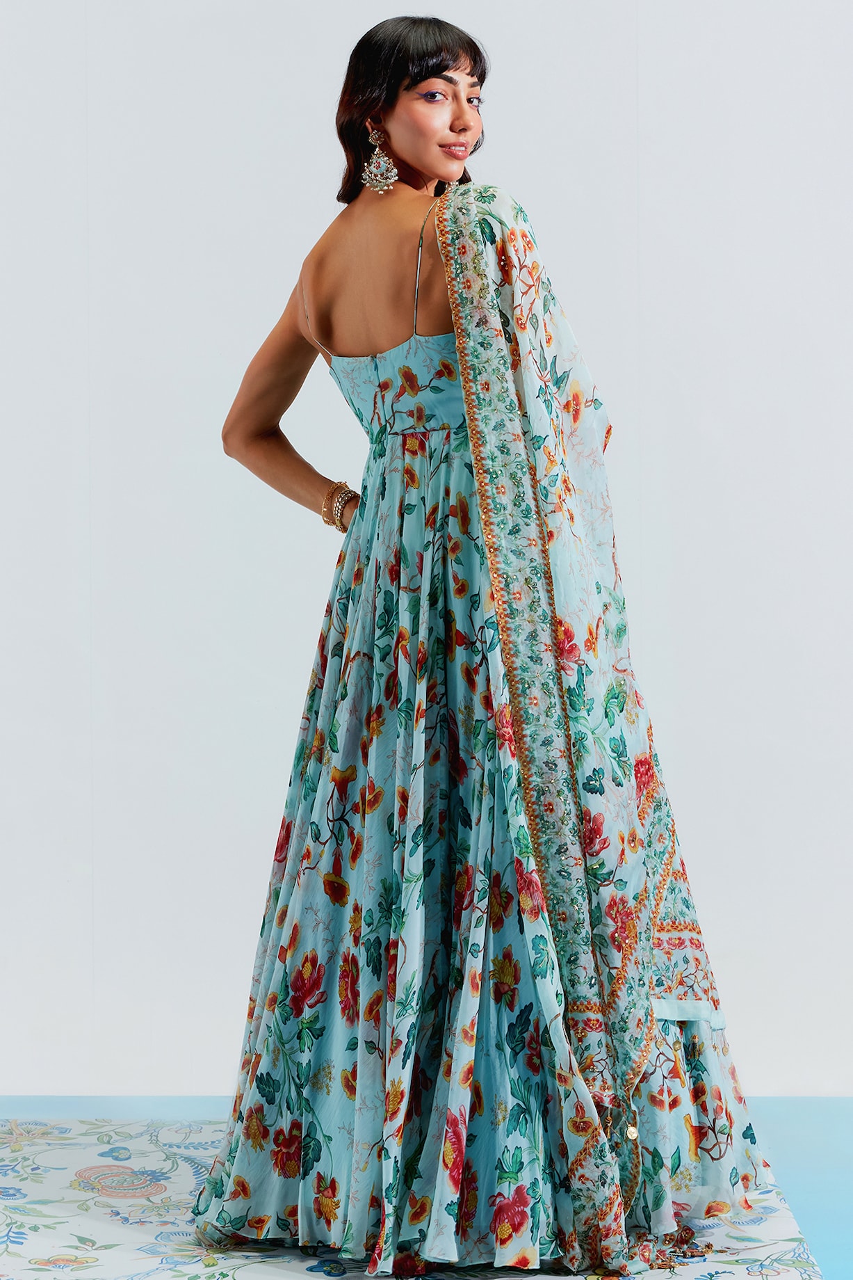 Blue Embroidered Anarkali Set by Mahima Mahajan at Pernia's Pop Up Shop ...