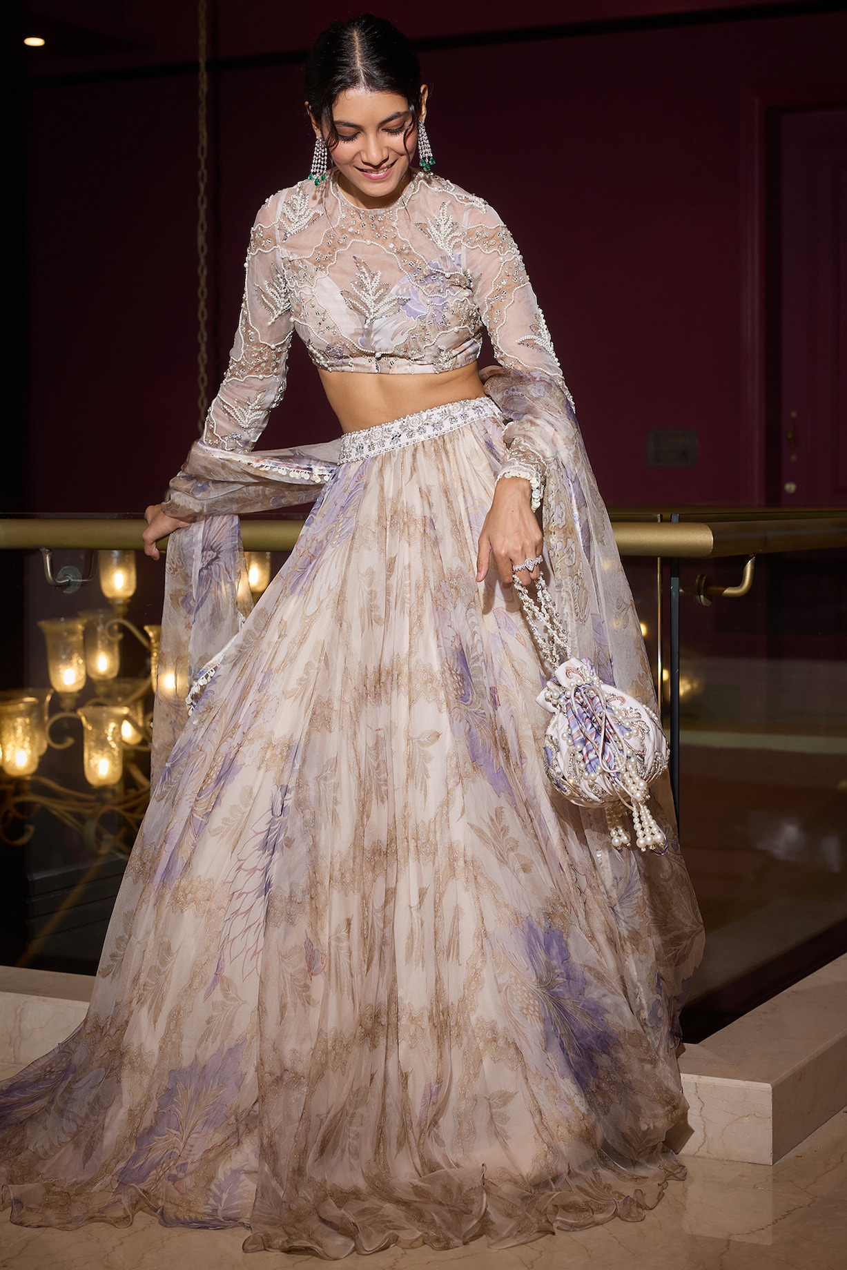 Ocean Blue Organza Wedding Lehenga Set by Mahima Mahajan at Pernia's ...