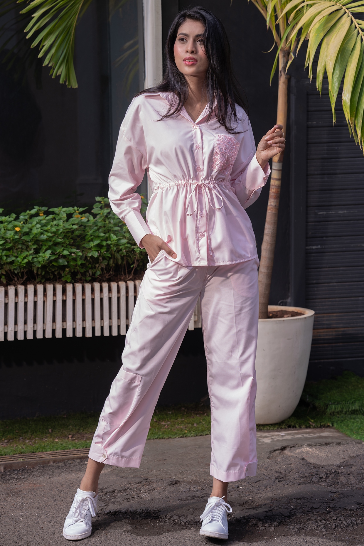 Baby Pink Cotton Shirt by Mehak Murpana at Pernia's Pop Up Shop 2025