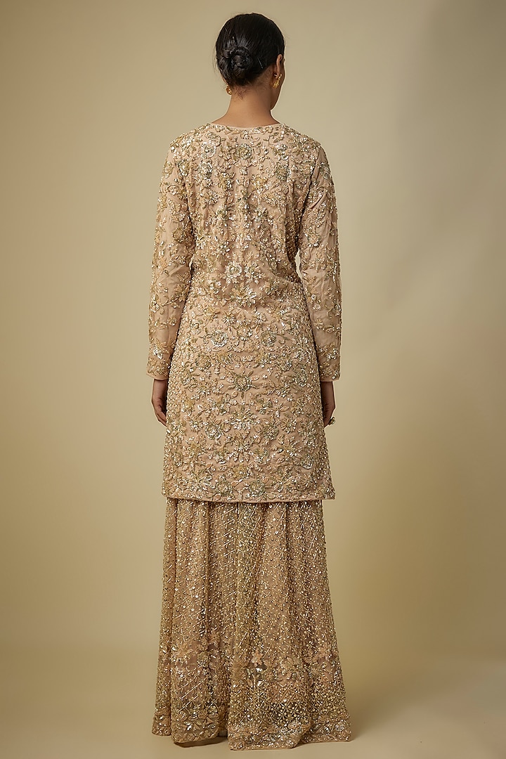 Gold Net Embroidered Sharara Set by Mehak Murpana at Pernia's Pop Up ...
