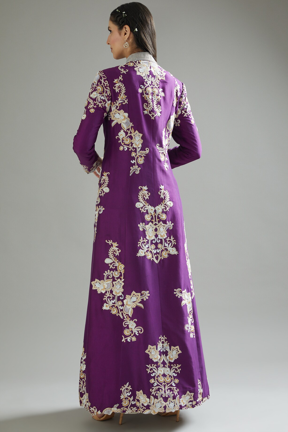 Purple Dupion Jacket Set by Minaxi Dadoo at Pernia's Pop Up Shop 2025