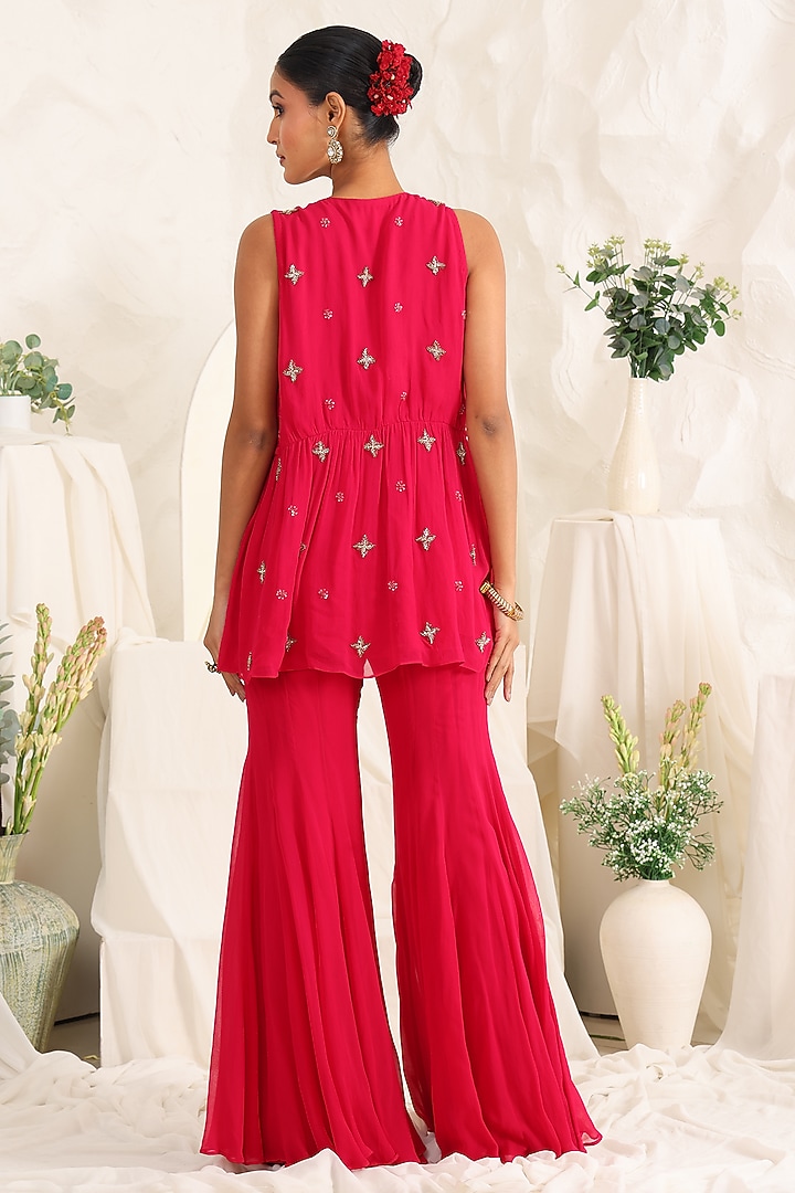 Magenta Georgette Wedding Sharara Set by MeenaGurnam at Pernia's Pop Up ...