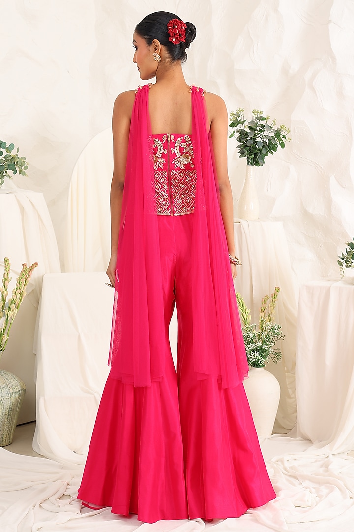 Magenta Silk Party Wear Sharara Set by MeenaGurnam at Pernia's Pop Up ...