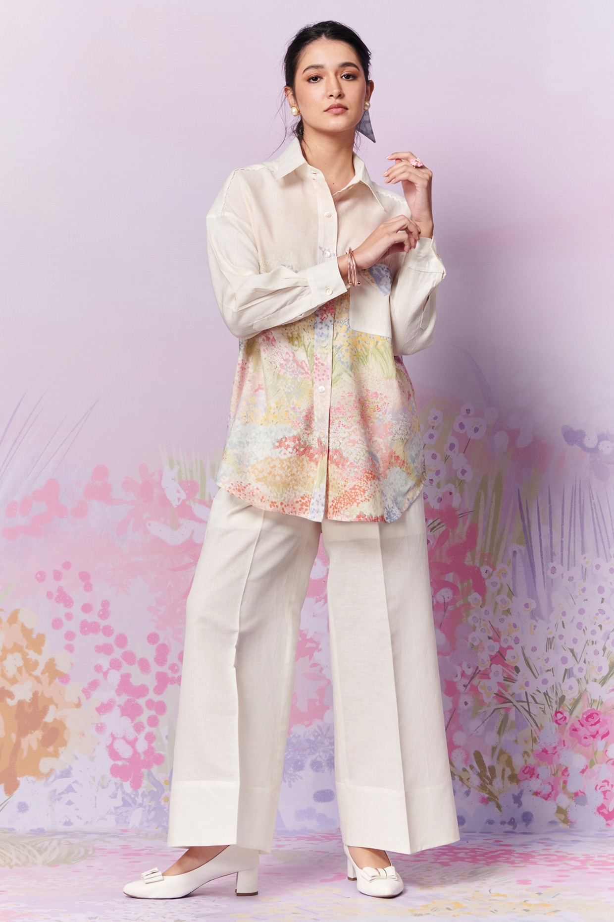 Multi-Colored Linen Printed Co-Ord Set by MOH India at Pernia's Pop Up ...