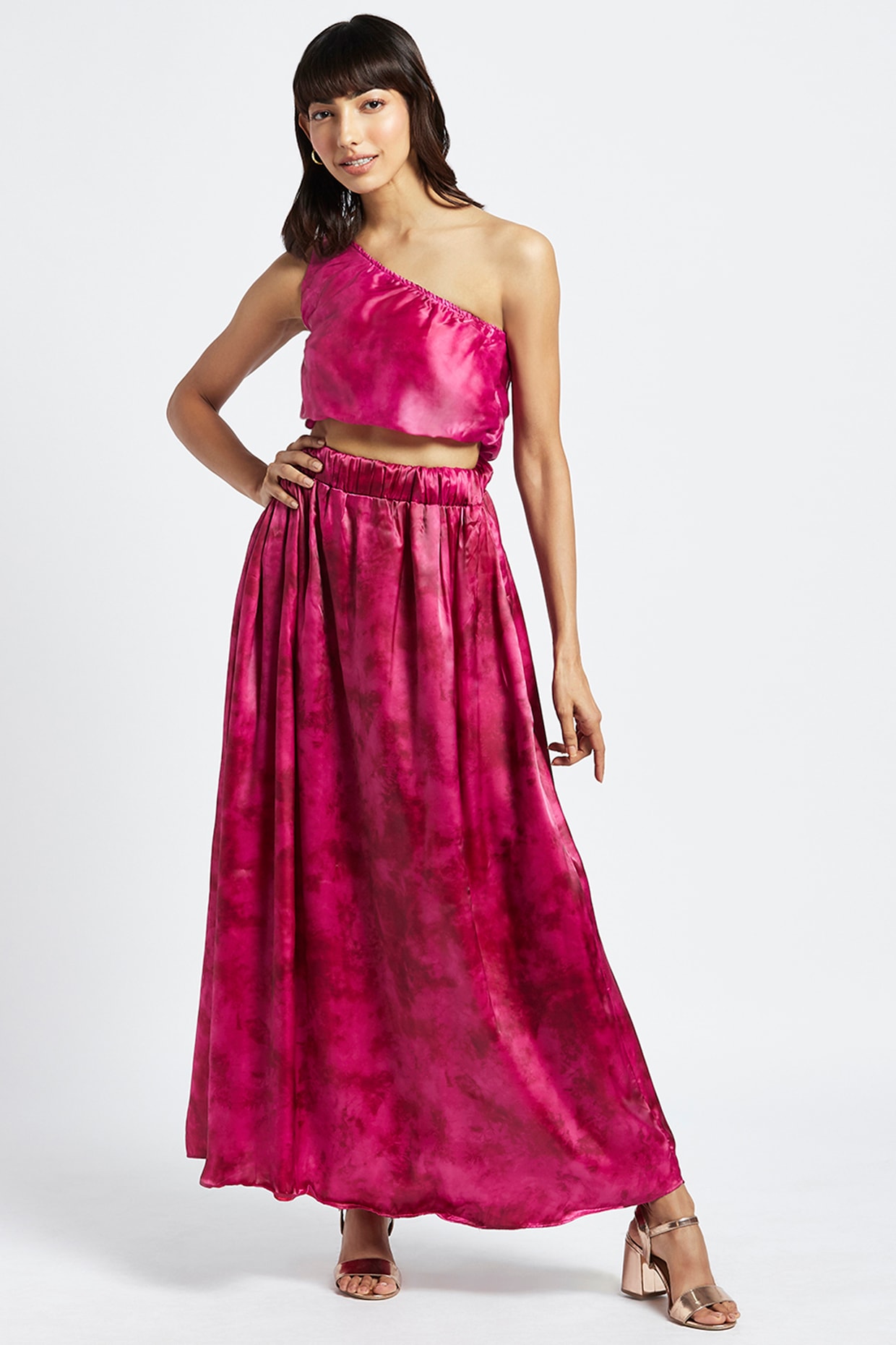 Purple Gajji Silk Skirt Set by Moihno at Pernia's Pop Up Shop 2025