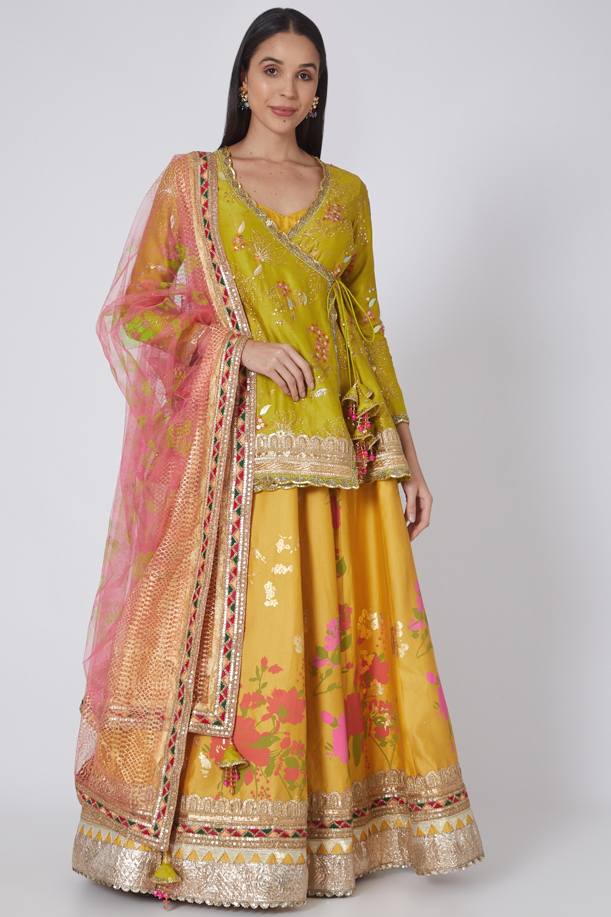 Amber Yellow Floral Patterned Jacket Set by MOLEDRO at Pernia's Pop Up ...