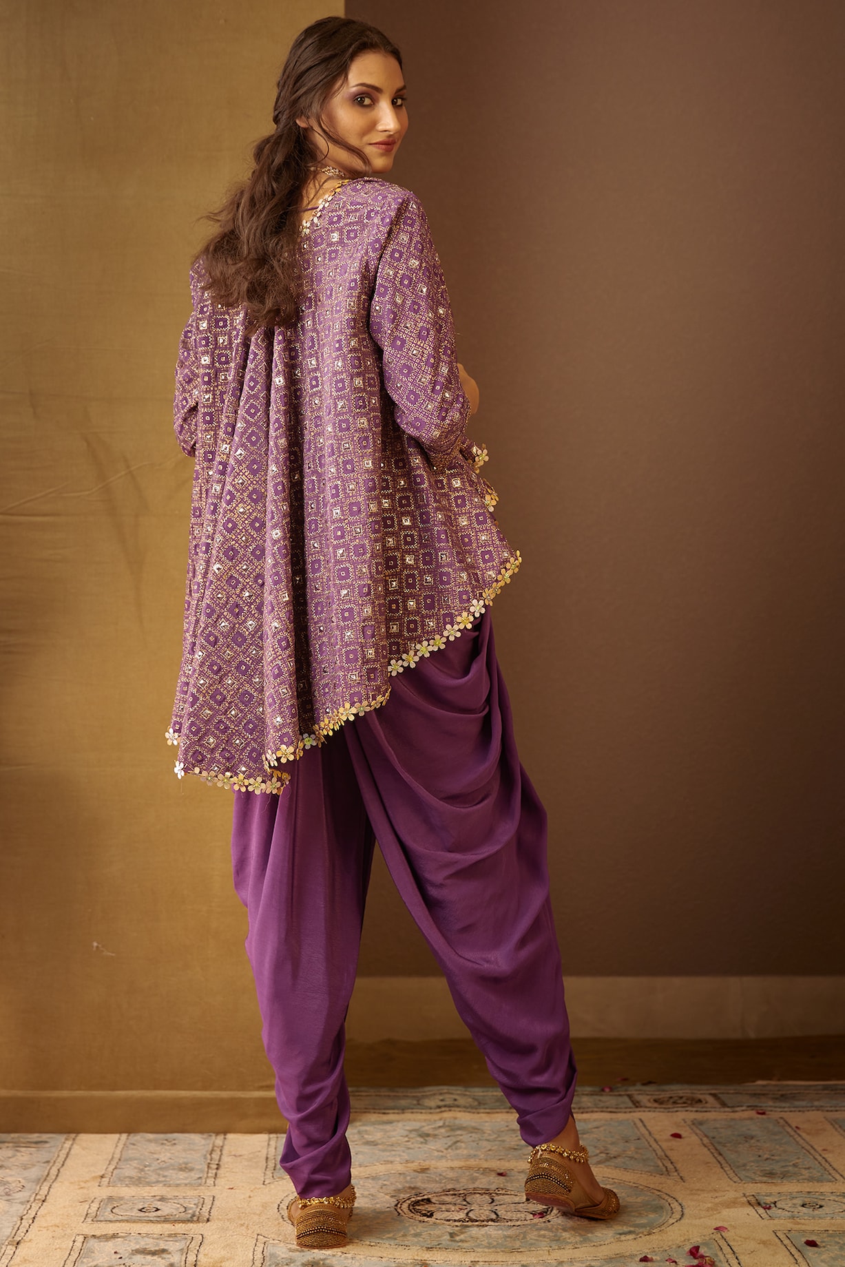 Dull Purple Crepe Dhoti Set by MOLEDRO at Pernia's Pop Up Shop 2026