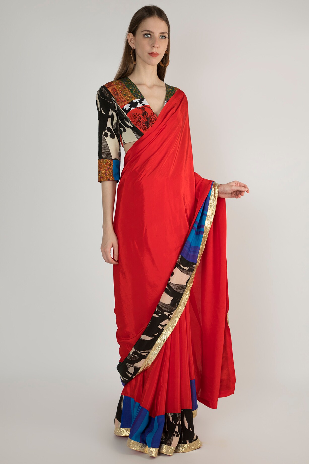 Red Embellished Saree Set by Masaba at Pernia's Pop Up Shop 2025