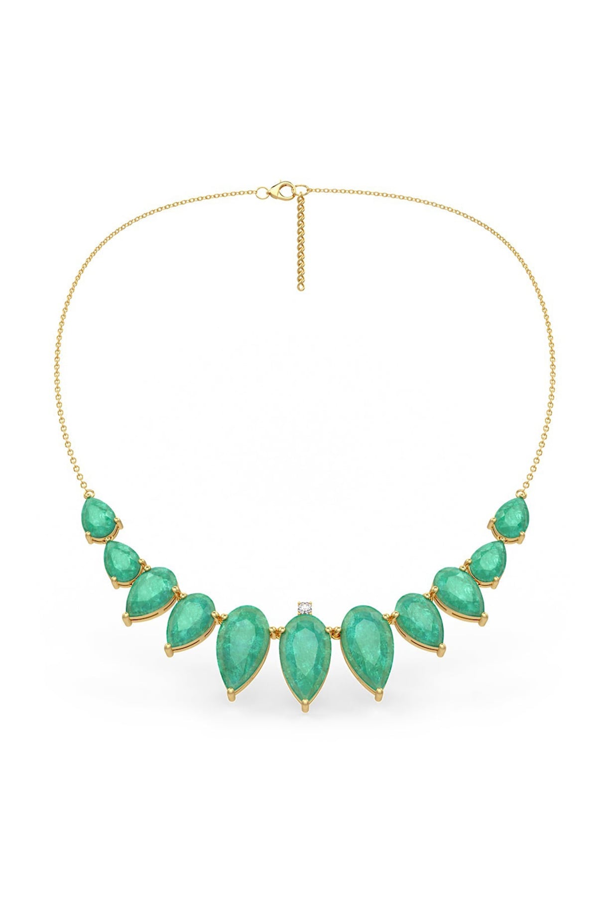 Gold Finish Pearl-Cut Stone Handcrafted Necklace In Sterling Silver by ...