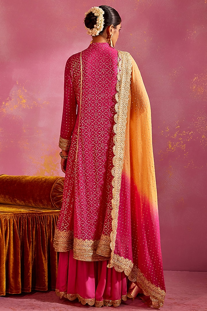 Rani Pink Georgette Sharara Set Design by Mustard Moon by Neyha and ...