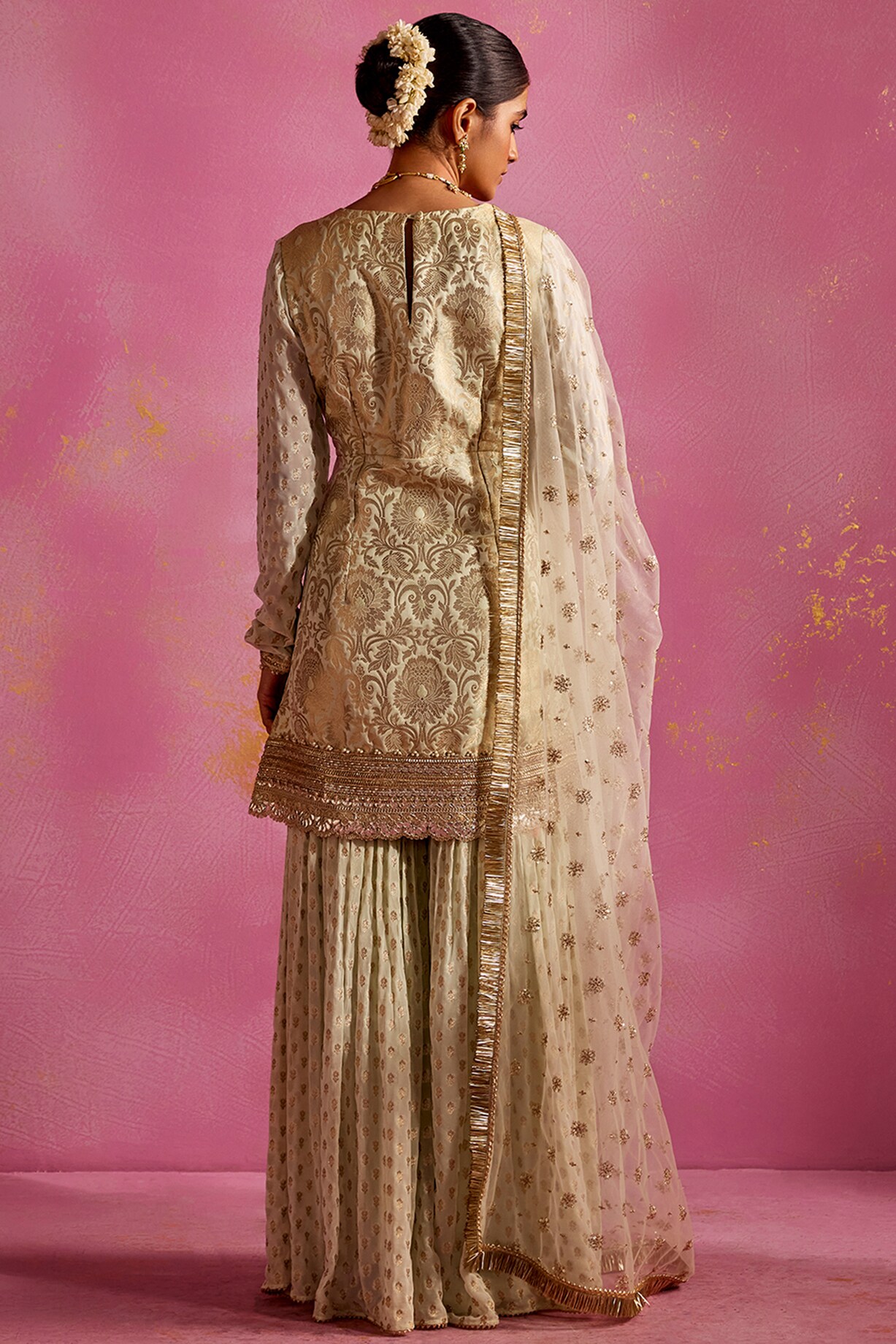 Mint Lurex Dobby Sharara Set by Mustard Moon by Neyha and Vrinda at ...