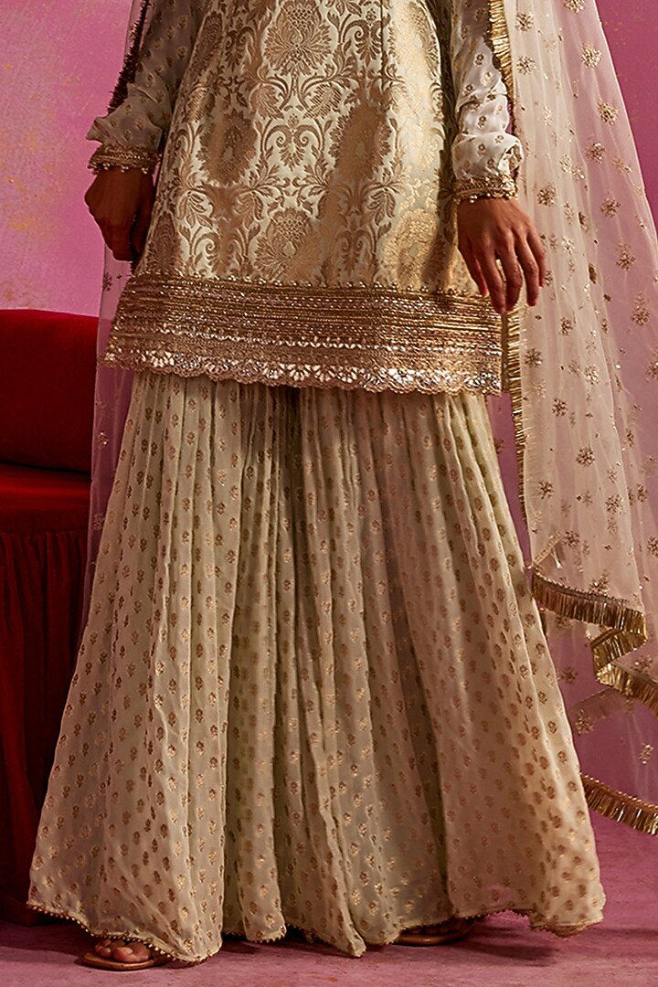 Mint Lurex Dobby Sharara Set by Mustard Moon by Neyha and Vrinda at ...