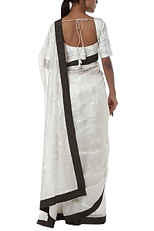Ivory printed saree with blouse piece Design by Masaba at Pernia's Pop ...