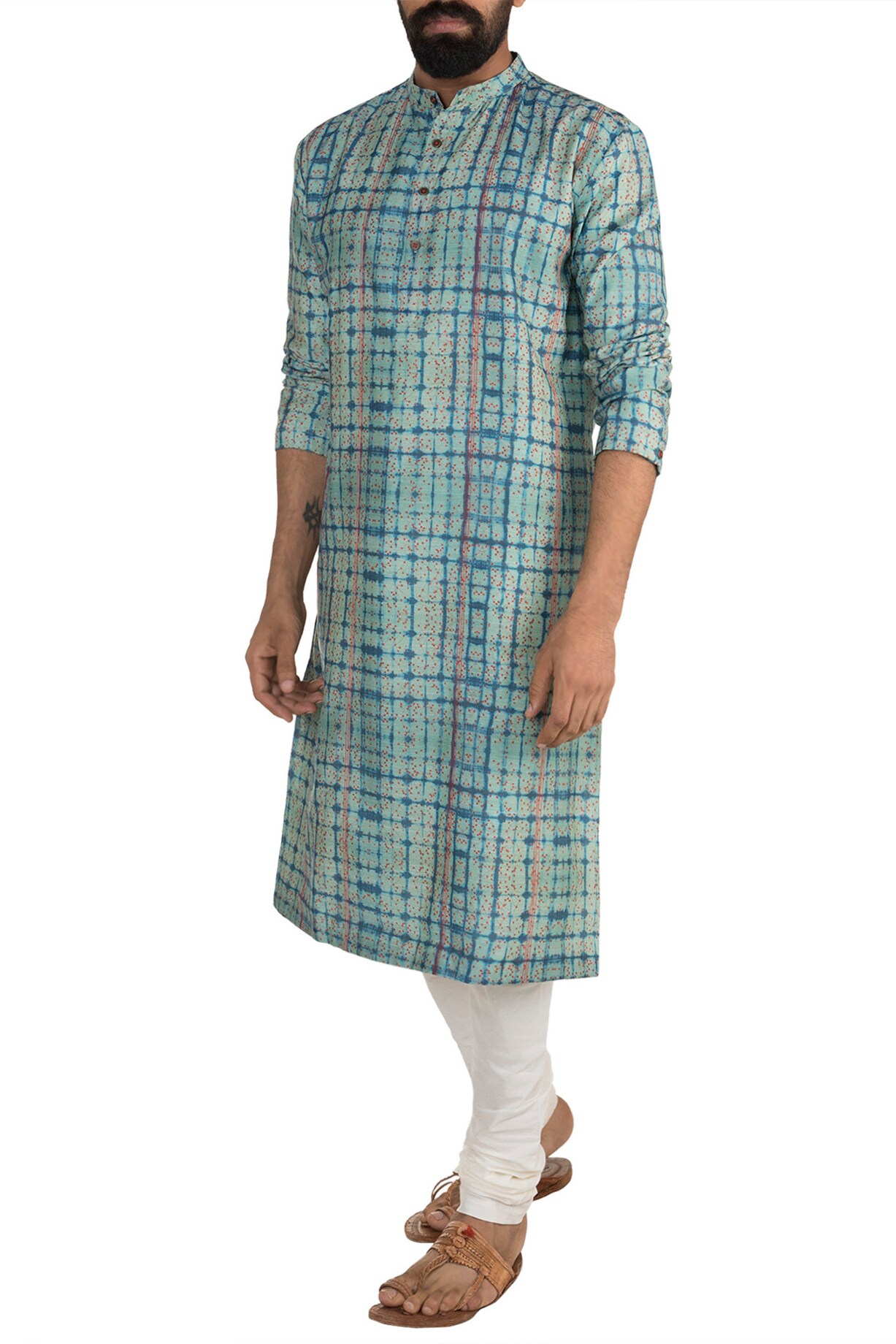 Blue & Green Digital Printed Kurta Set Design by Mayank Modi at Pernia ...