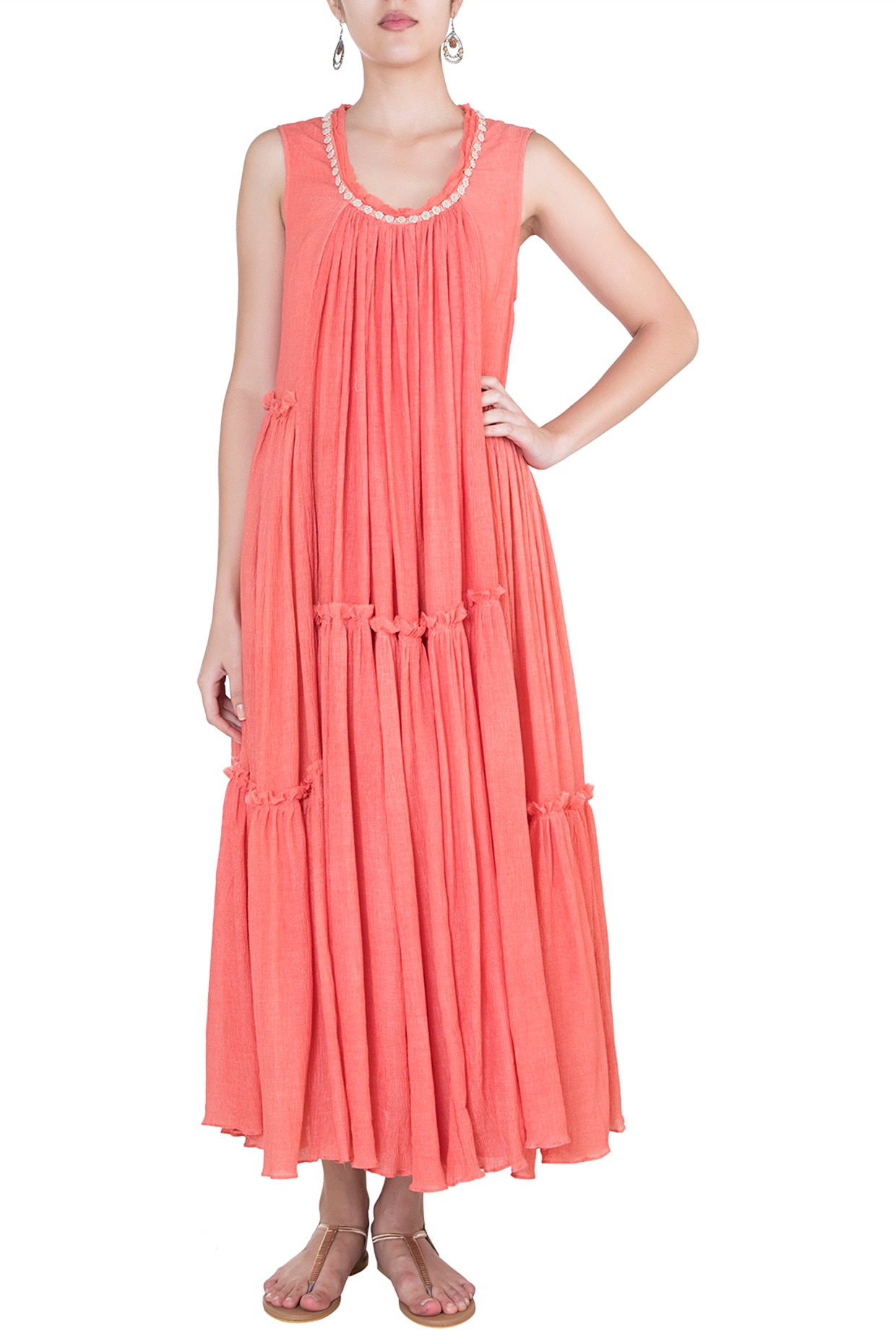 Carrot embroidered printed maxi dress by Myoho at Pernia's Pop Up Shop 2025