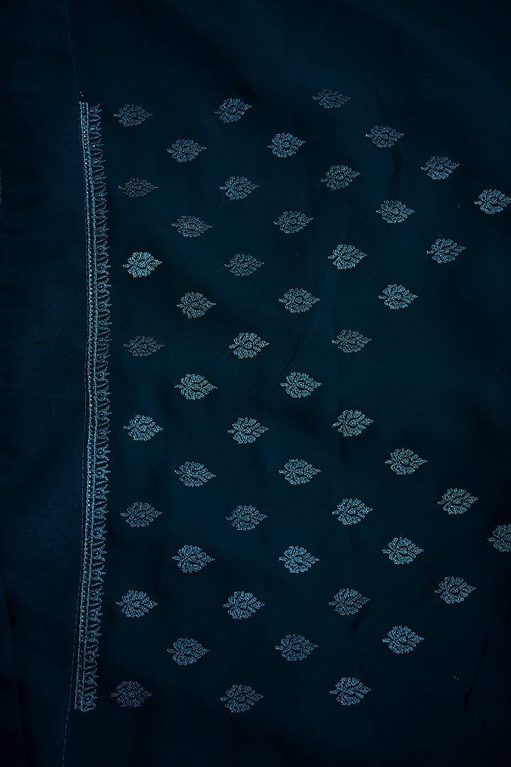 Blue Georgette Resham Thread Work Saree Set by Narmadeshwari at Pernia ...