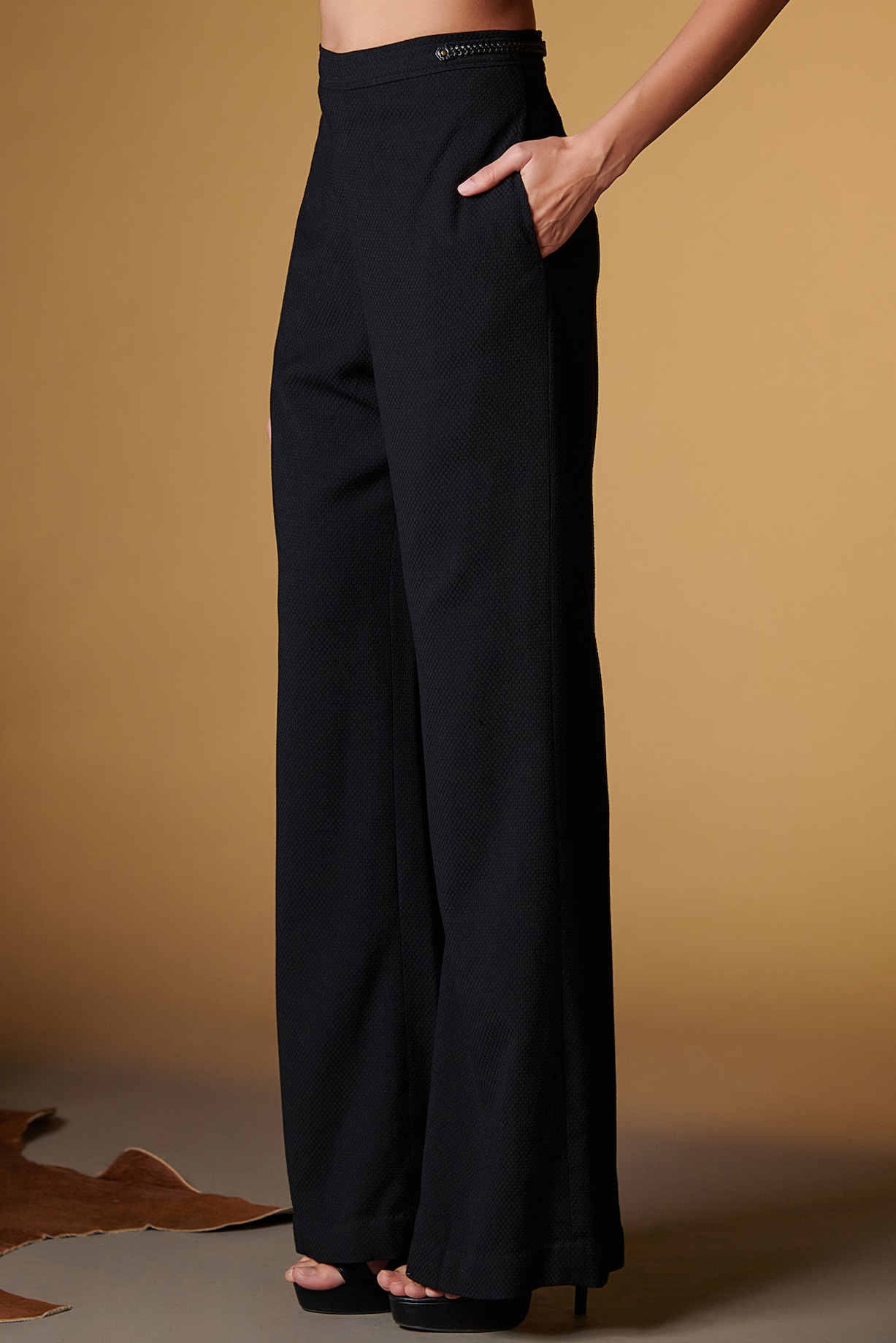 Black Net & Cotton Flared Trousers by S&N by Shantnu Nikhil at Pernia's ...