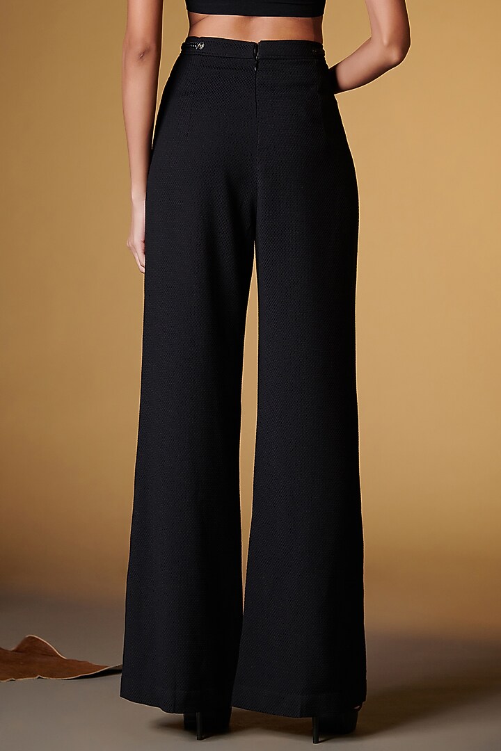 Black Net & Cotton Flared Trousers by S&N by Shantnu Nikhil at Pernia's ...